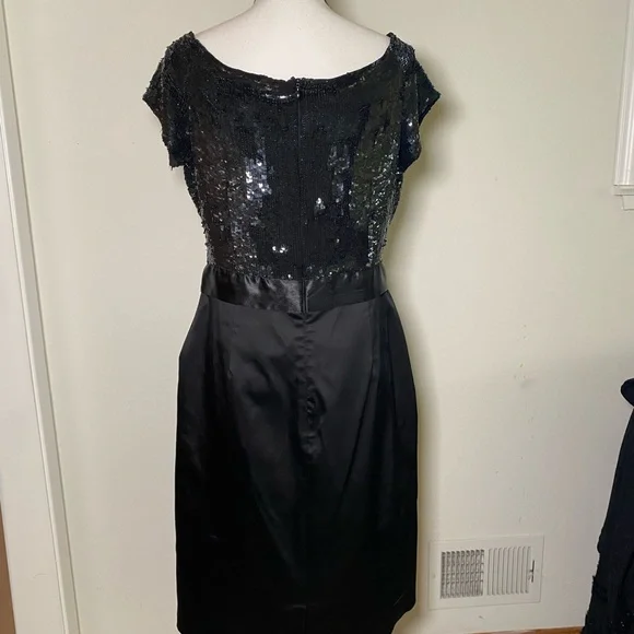 Heidi Weisel | Dresses | Heidi Weisel Black Sequin Silk Ss Dress | Poshmark
